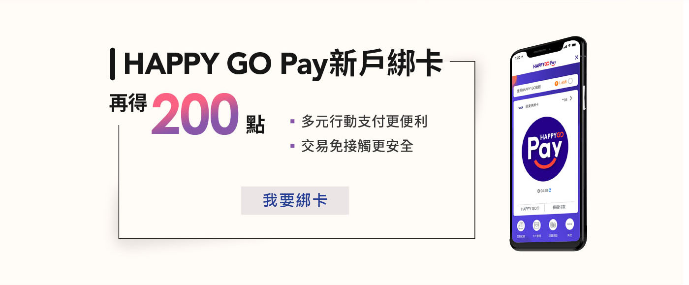 下載HAPPY GO App最高得400點！